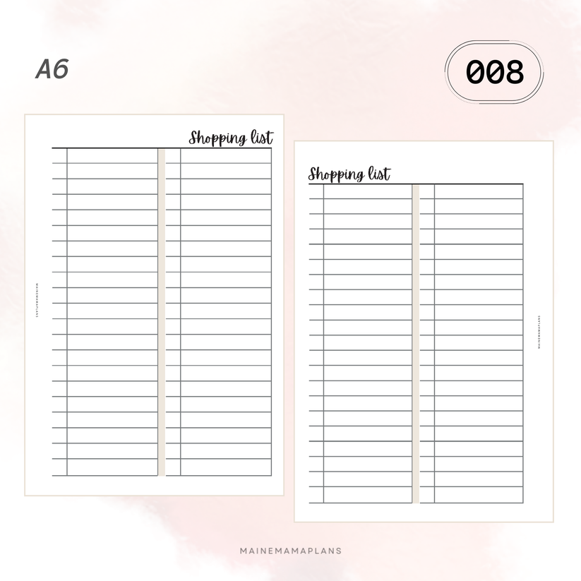 008: Shopping List Insert – MaineMamaPlans